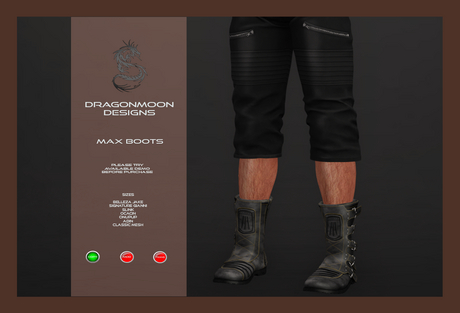 Second Life Marketplace - [DD] Max Biker Boots [DEMO]